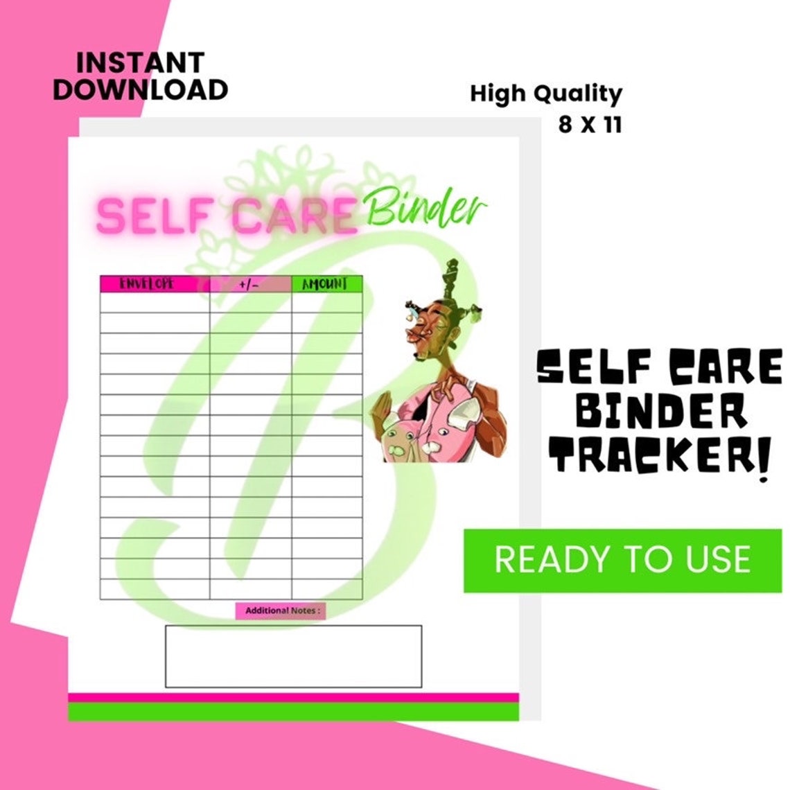 Self Care Binder Tracker - Etsy