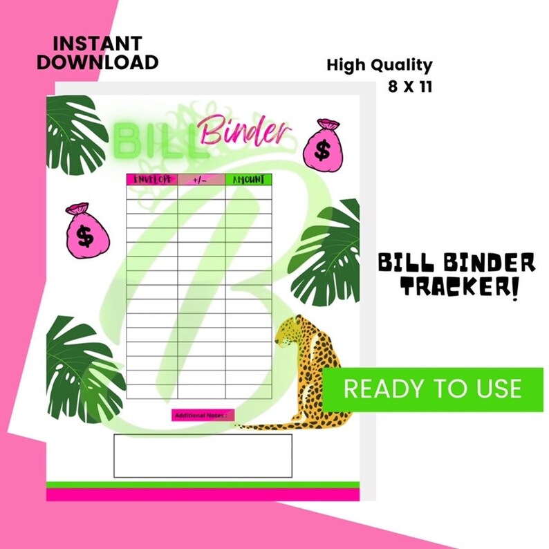 Bill Binder Tracker - Etsy