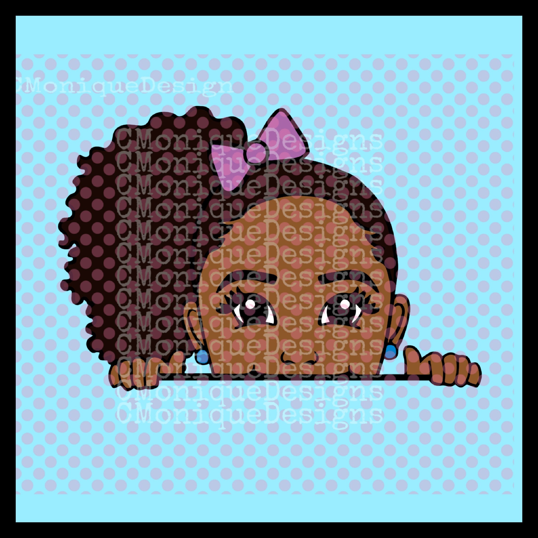 Peeking Girl Svg, Peek-a-boo Svg, Ethnic Svg, Natural Hair, Afro Puff ...