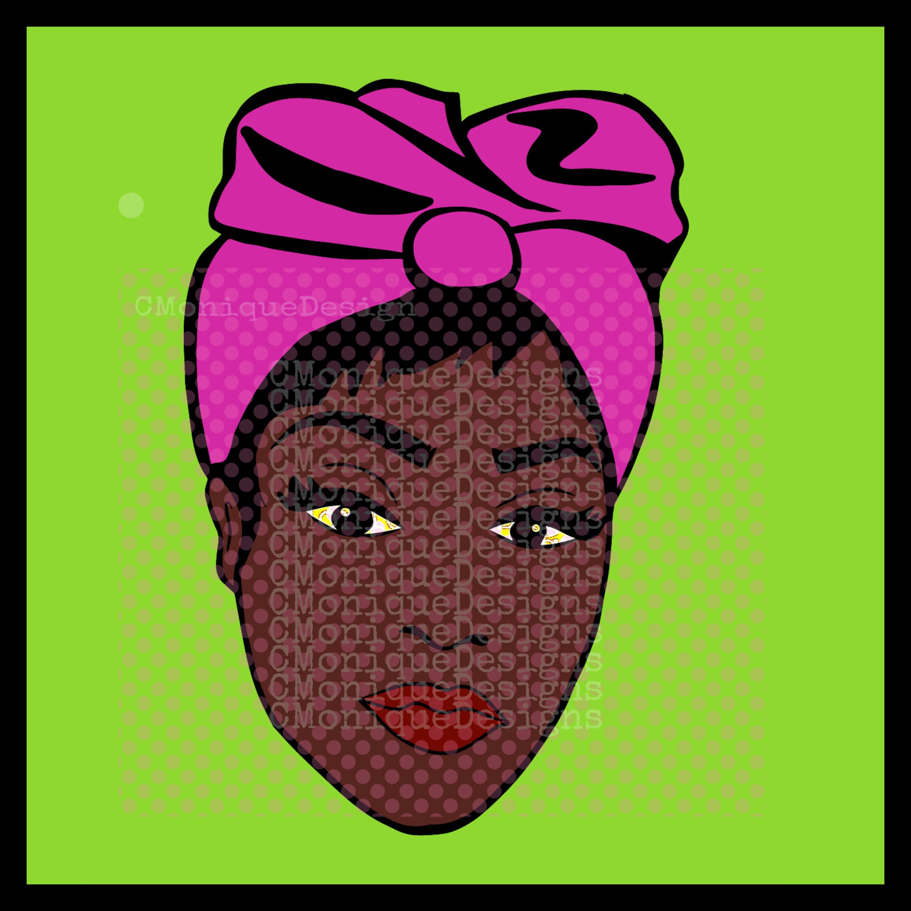 Fullface Leila African American Woman Svg Headwrap Svg | Etsy