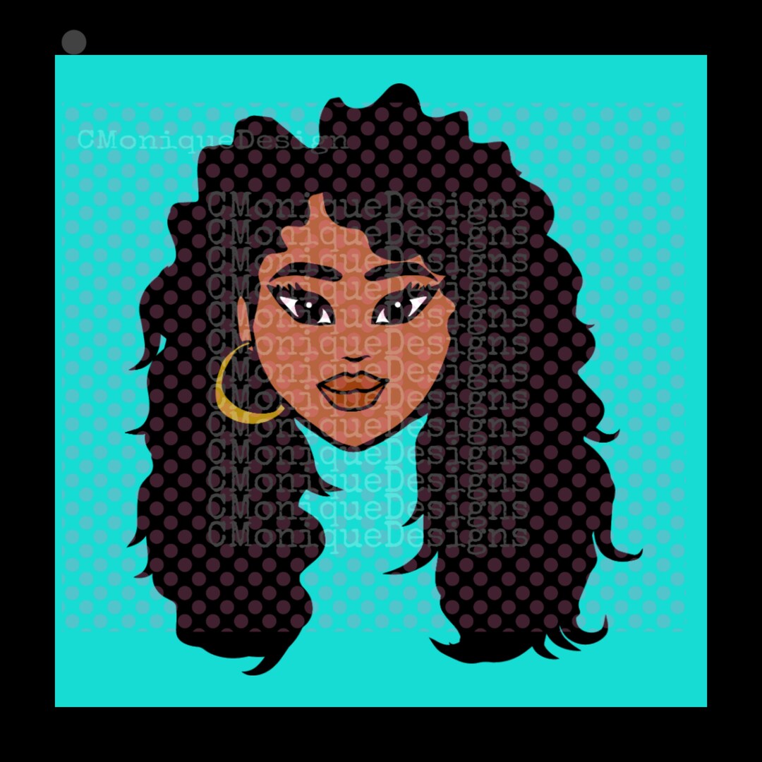 Fullface Diva Monique, African American Woman Svg, Headwrap Svg ...