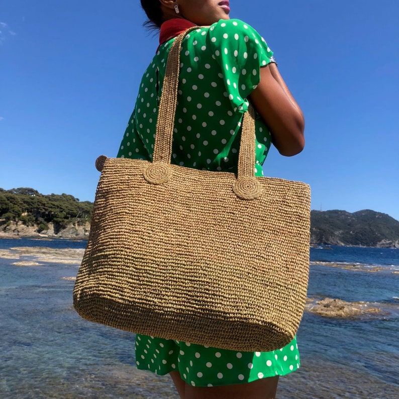 Raffia Bag Tote Bag Straw Basket Natural Color Bag Organic - Etsy