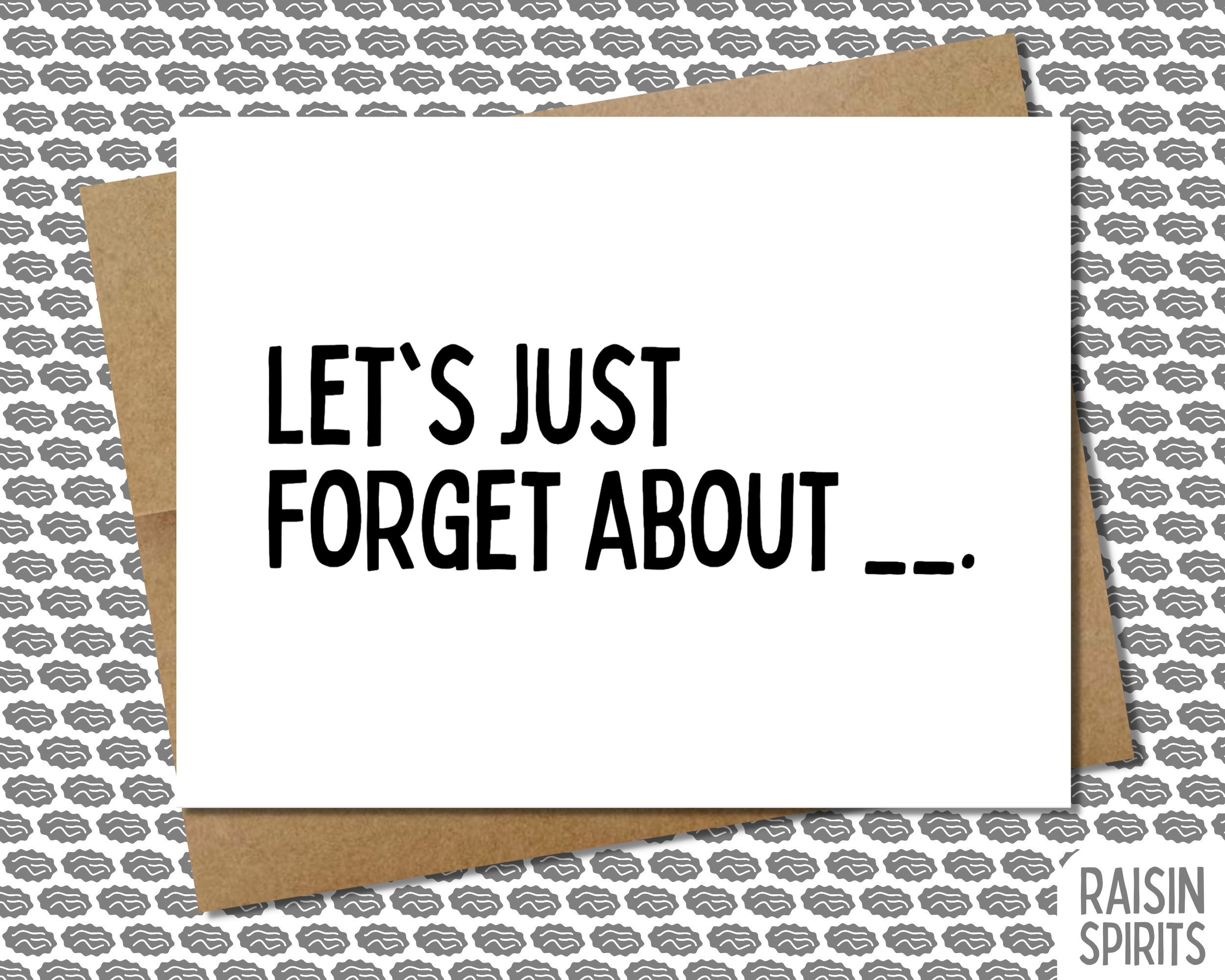 Let's Forget About It literally Funny Forgiveness Card, Witty Squash ...