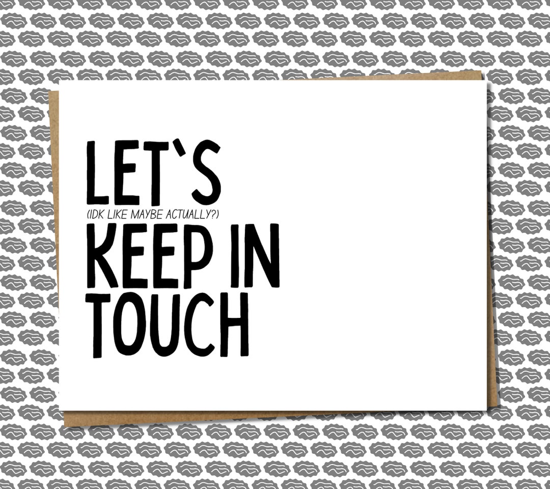Funny Let's Stay in Touch Goodbye Card for When You Want - Etsy