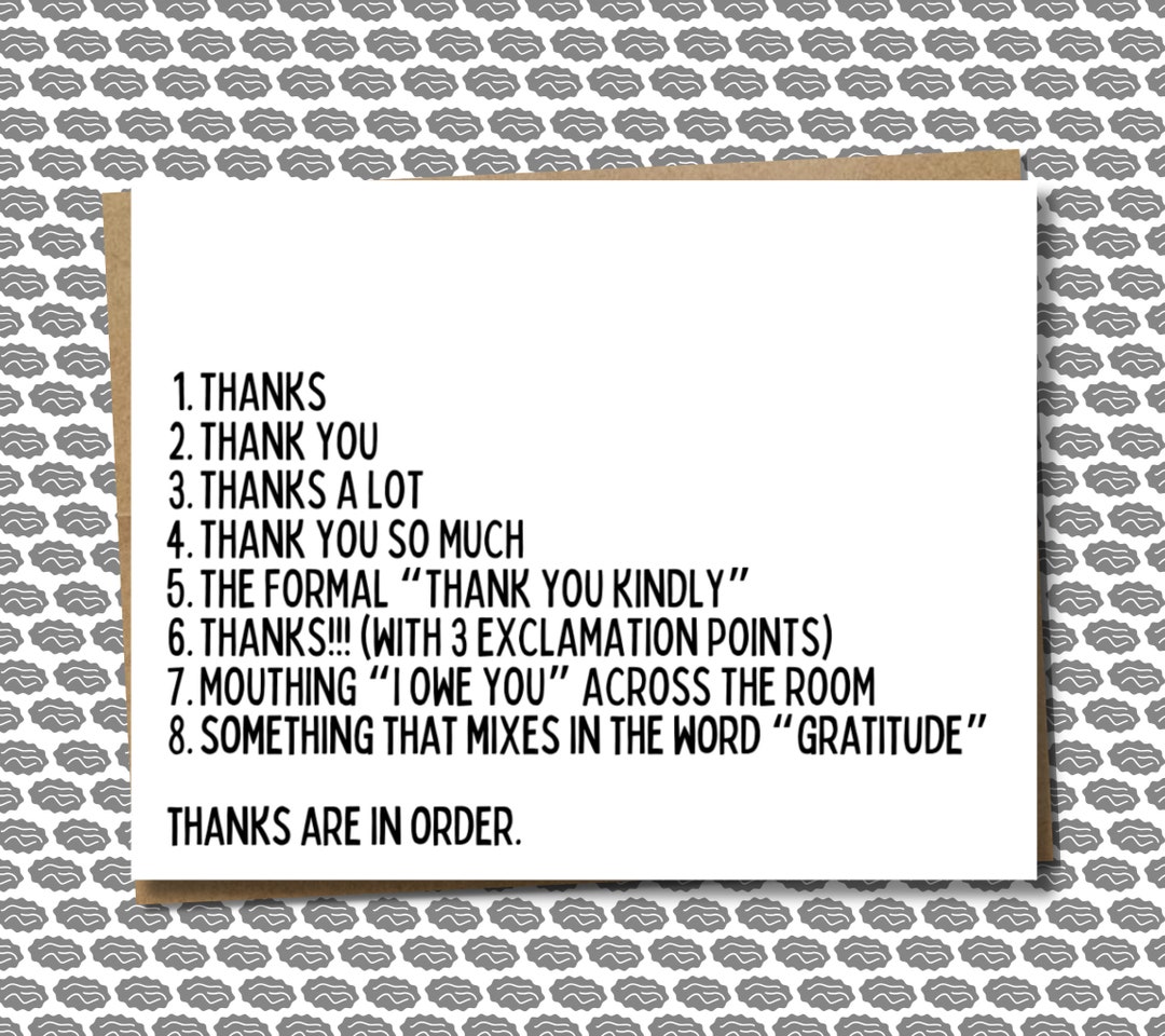 Thanks Are in Order | Funny Thank You Greeting Card | Punny Thank You ...