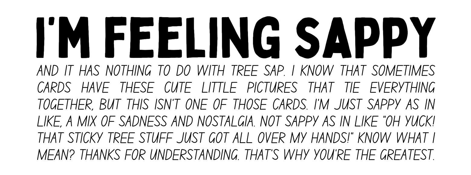 Funny Moving Away Card i'm Feeling Sappy I'm Gonna Miss You Card ...