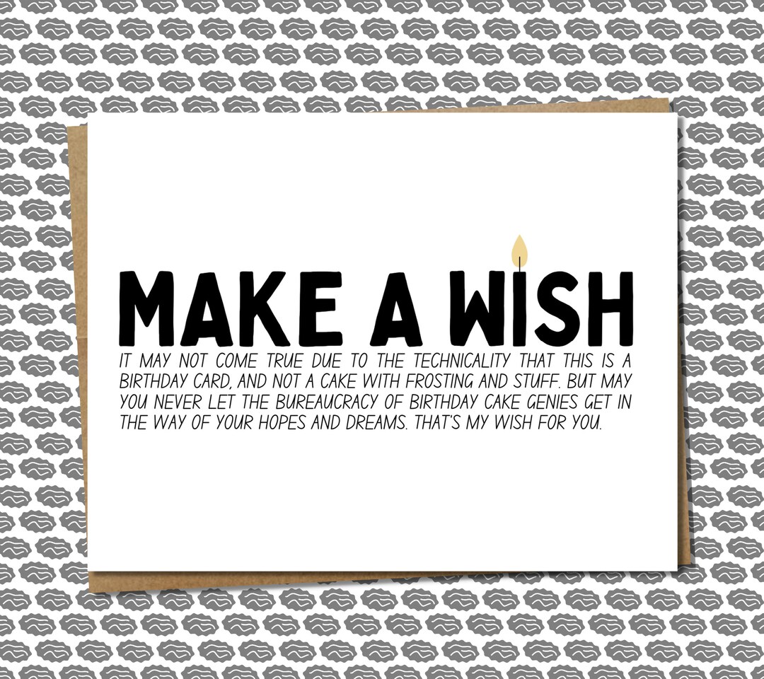 Funny Birthday Card | Make A Wish | | Dry Humor | Hilarious Birthday ...