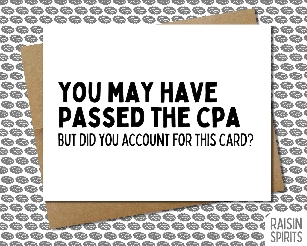 Funny Card for CPA Congratulations on Passing CPA Exam for - Etsy