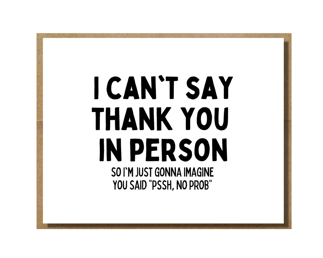 Hilarious Late Thank You Card When You Can't Say Thanks in - Etsy