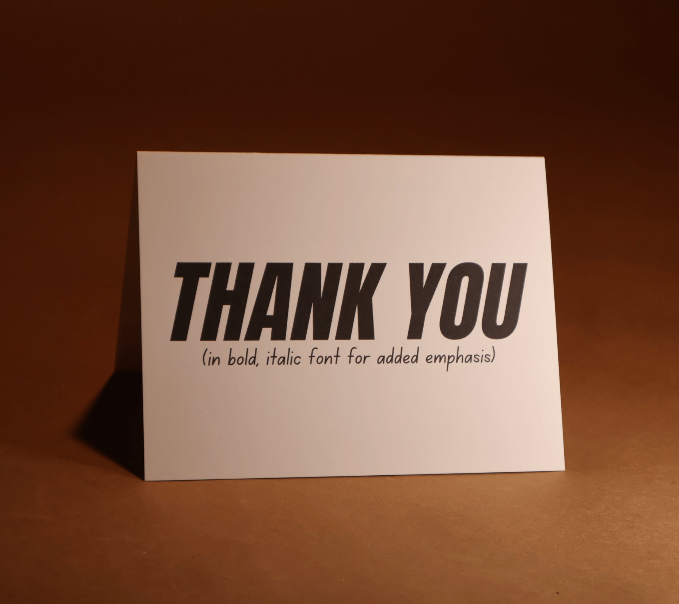 Minimalist Thank You Card for When You Can't Emphasize It Enough, Self ...