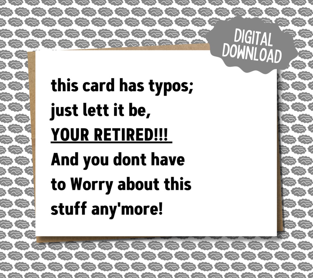 Digital Retirement Card | Funny Retirement Card Template | for Mom, Dad ...