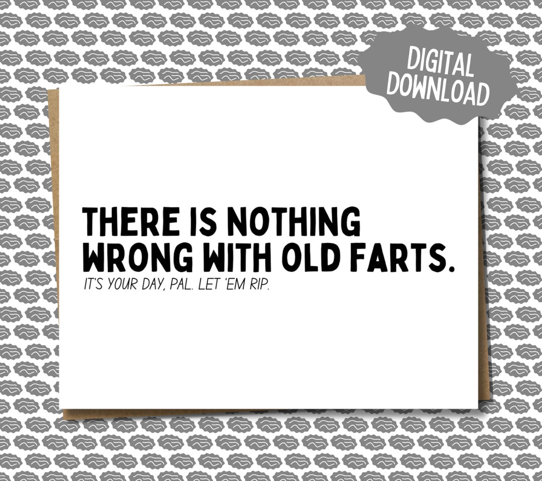 Old Fart Birthday Card | Funny Digital Download Birthday Card | 40th ...