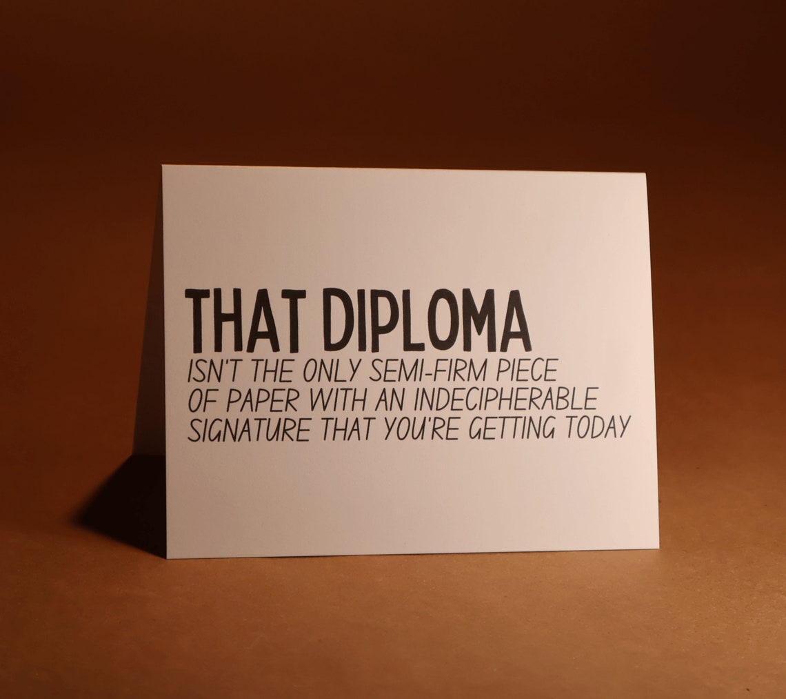 Funny Graduation Card for a Graduation Party, Graduation Dinner ...