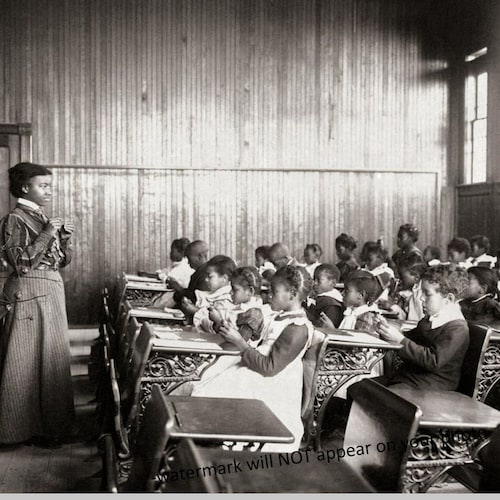 5x7 1900 African American School PHOTO Black Children Teacher | Etsy