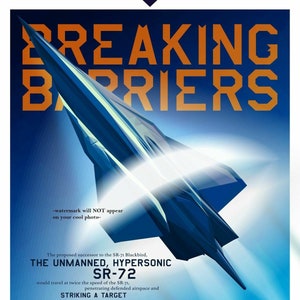 8x10 SR-72 Poster PHOTO US Air Force Unmanned Recon Rocket Jet Plane ...