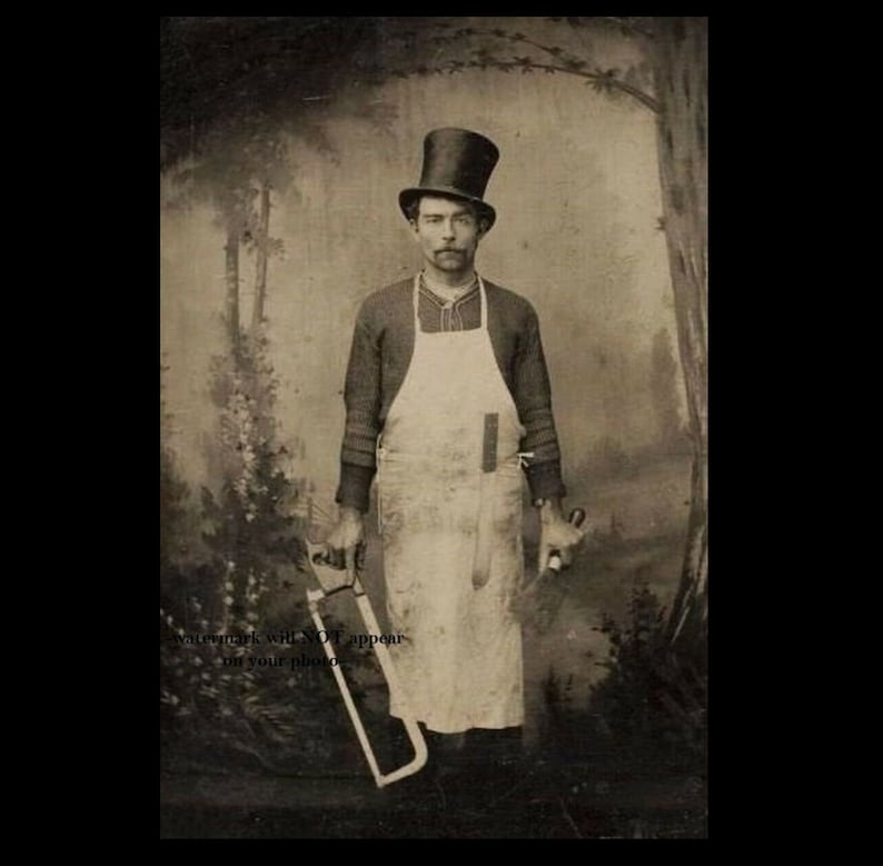 4x6 Creepy Butcher PHOTO Scary Meat Man Cleaver Knife Freaky | Etsy