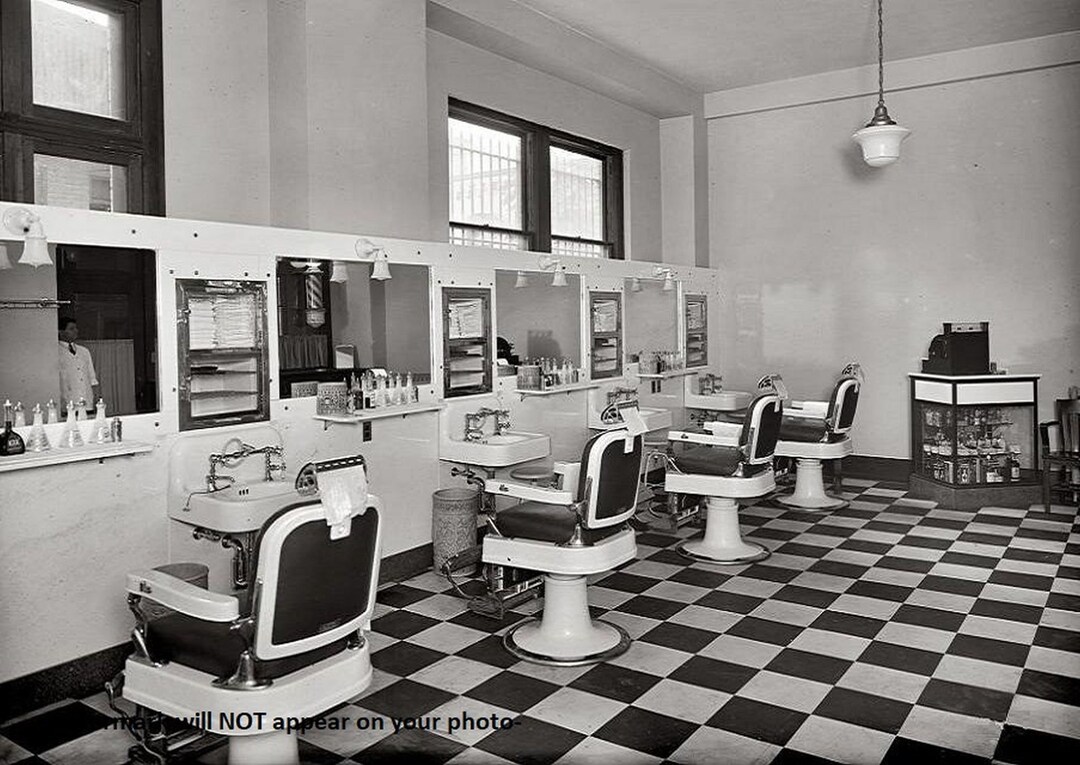 5x7 1925 Vintage Barber Shop PHOTO Prohibition-era Washington DC Barber ...