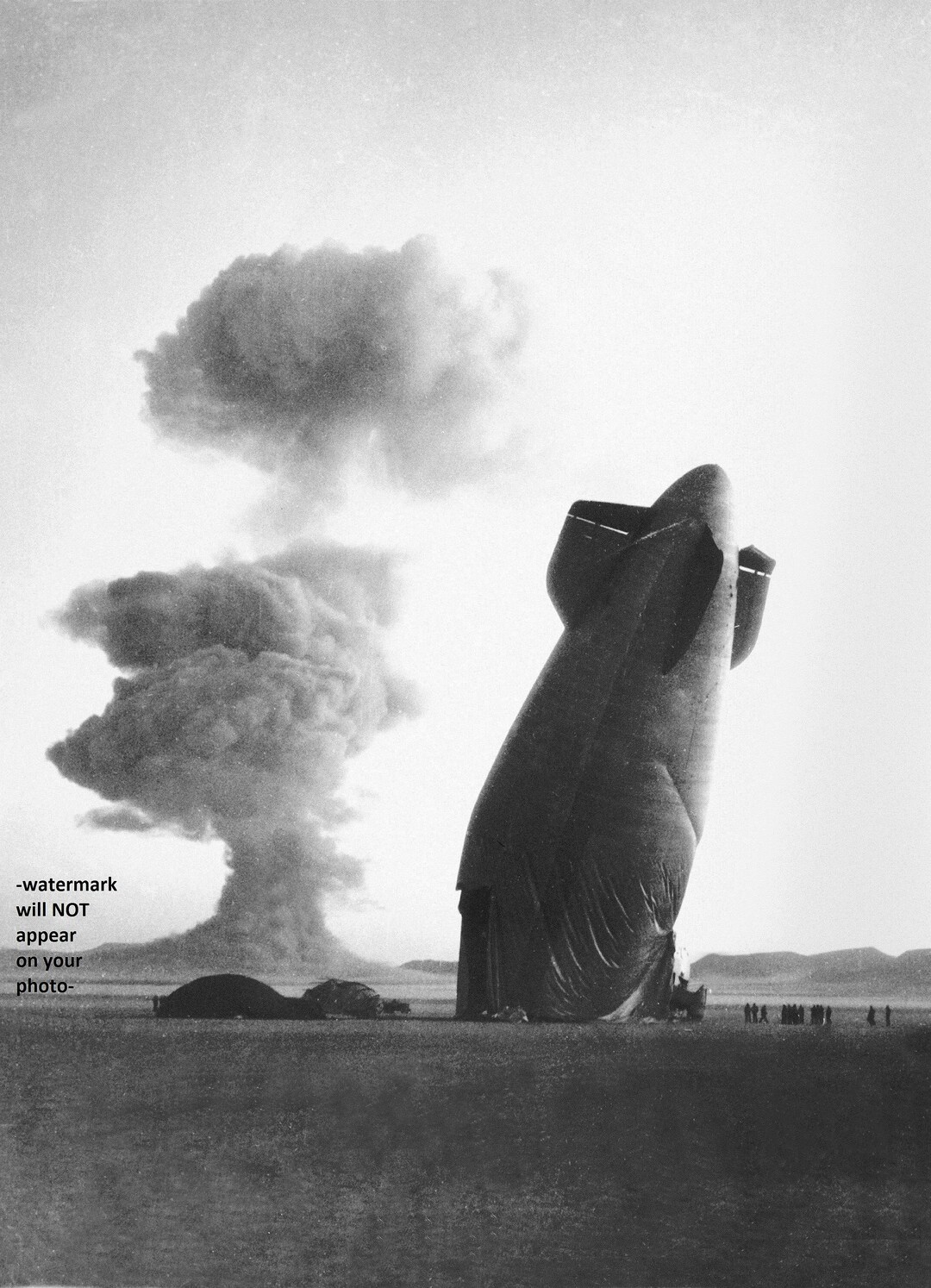 5x7 Nuclear Bomb Plumbbob STOKES Blimp Crash PHOTO, Atomic Weapon Blast ...