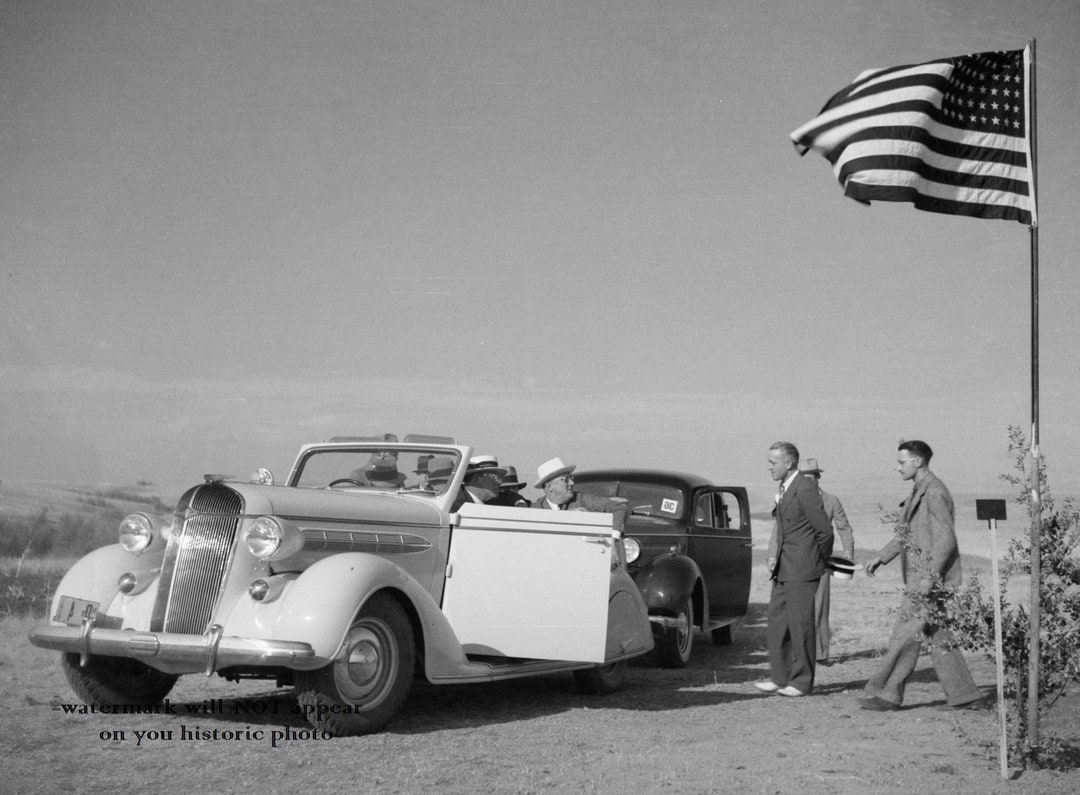 5x7 1936 FDR Dust Bowl PHOTO North Dakota, President Franklin Roosevelt ...