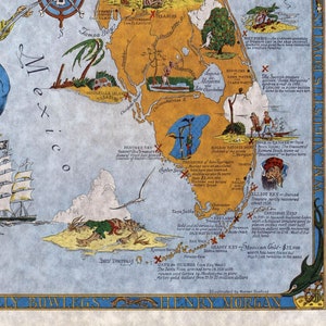 16x16 Florida Treasure Map POSTER Photo Pirate Treasure Hidden Sunken ...