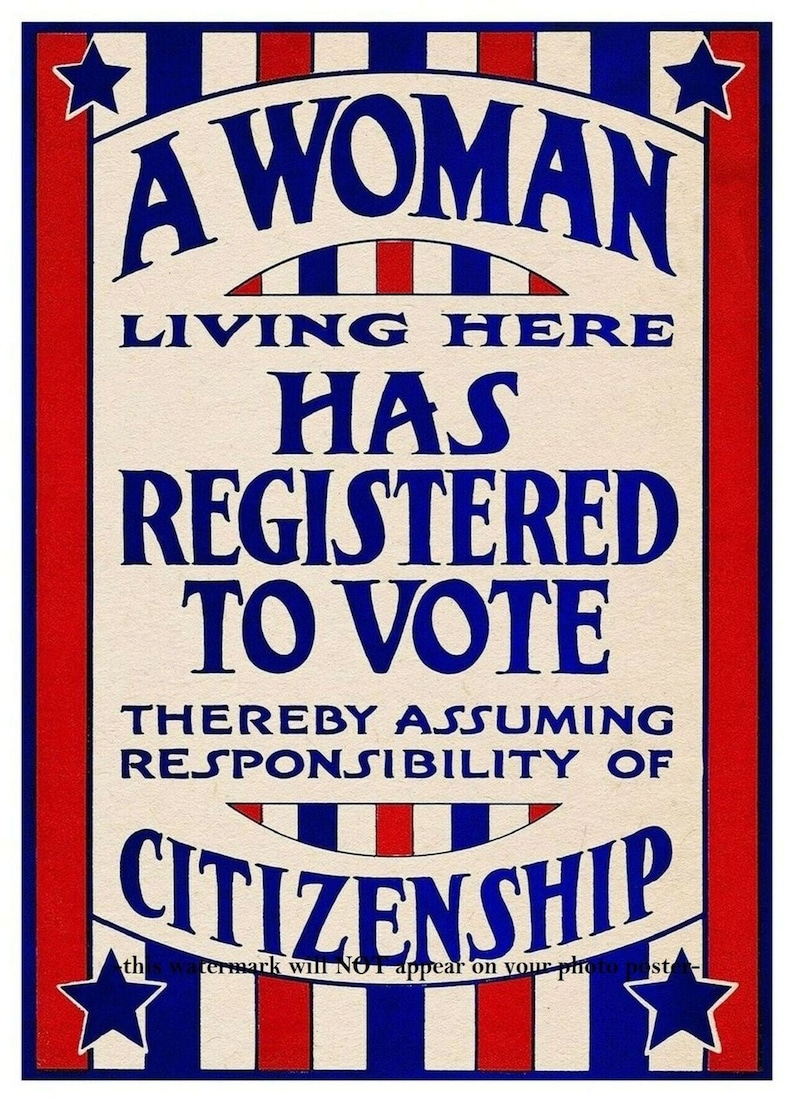 8x10 Womens Suffrage Vote Poster PHOTO Retro 1920 Femme Droit | Etsy