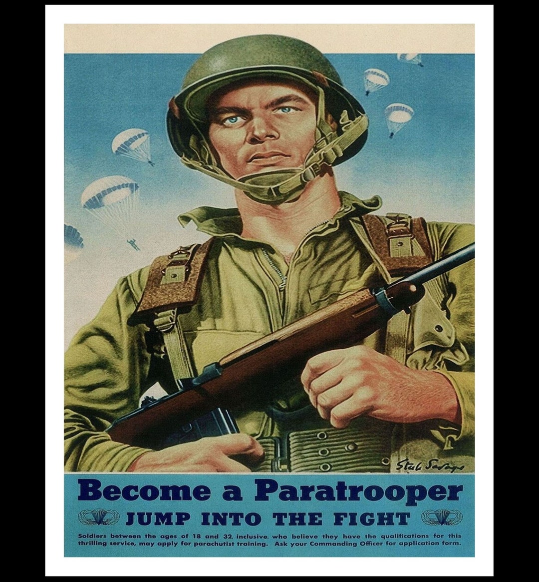 11x14 World War 2 Paratrooper Recruitment Poster PHOTO 1944 WWII US ...
