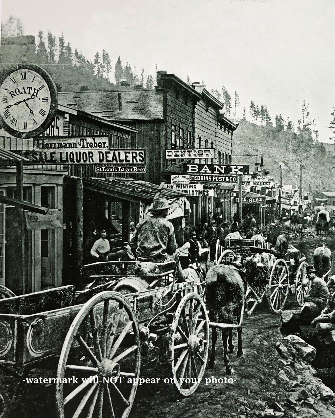 8x10 Deadwood PHOTO Wild West Street Scene Dakota 1876 Poster Print ...