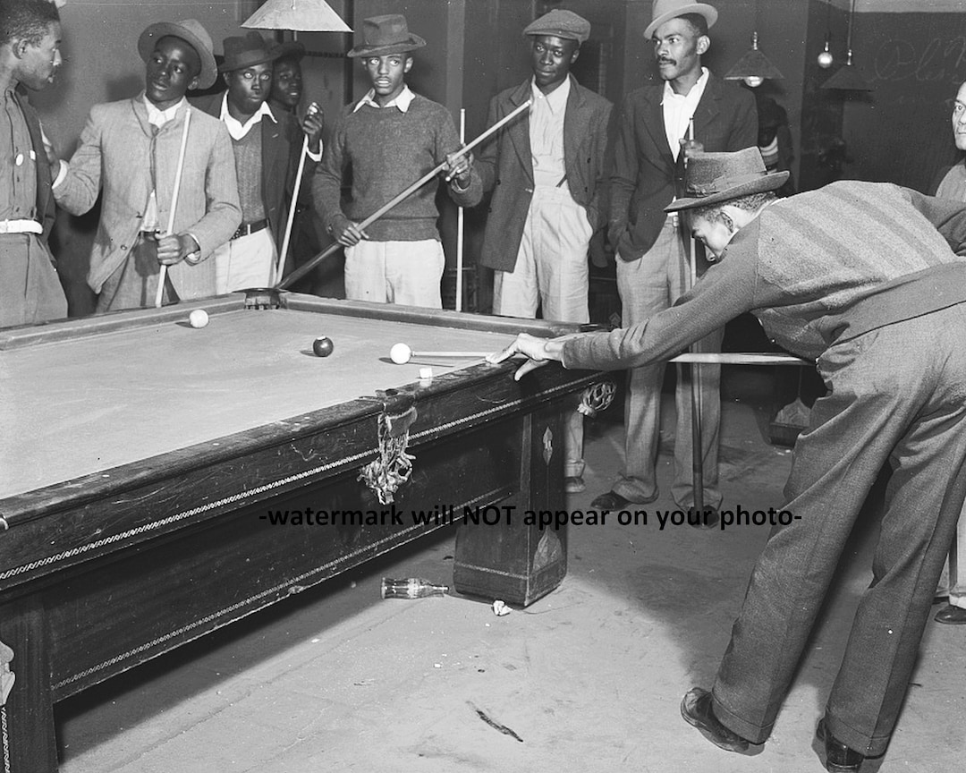 5x7 1939 Pool Hall PHOTO Billiards Black Men African Americans Juke ...