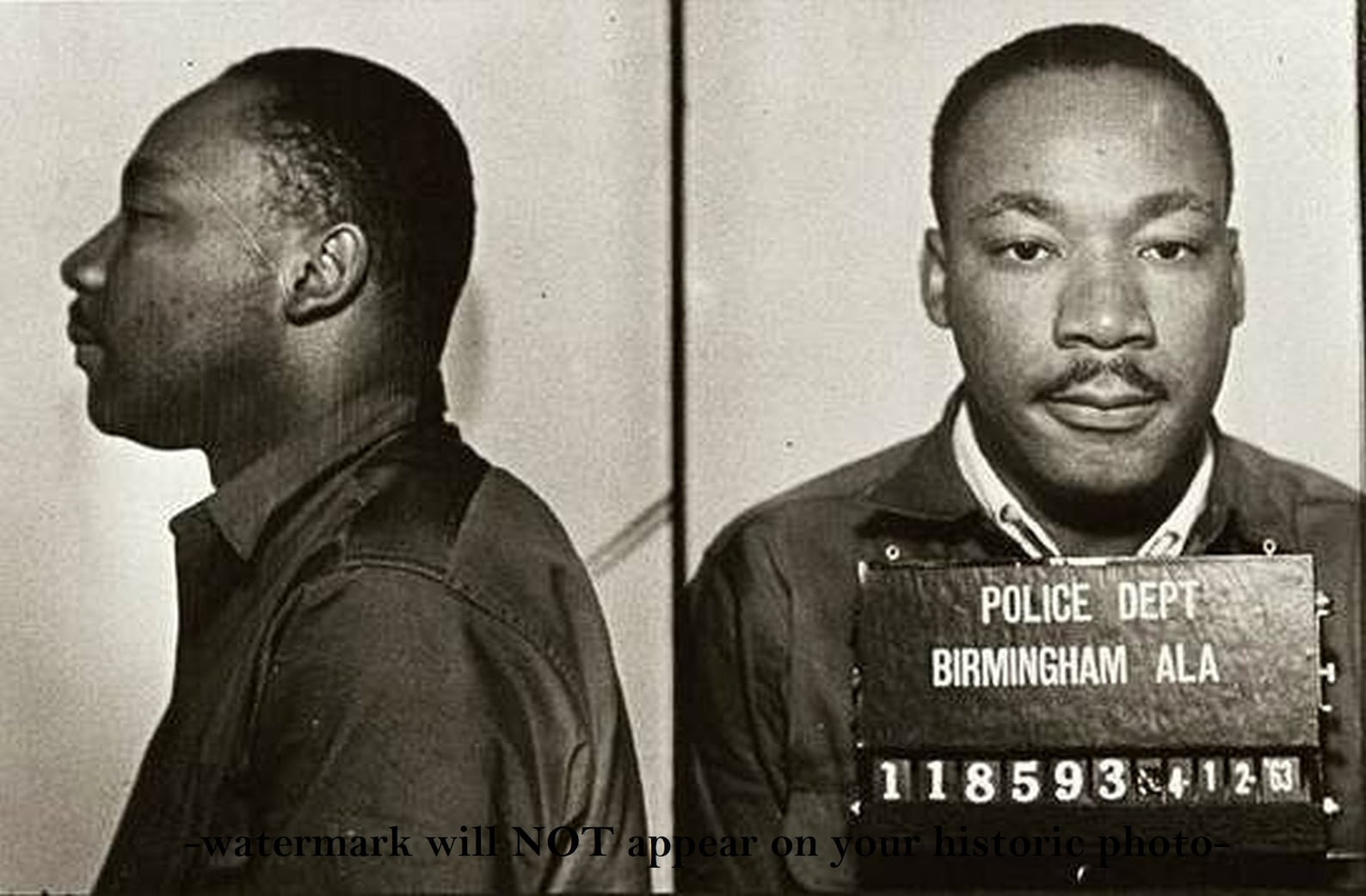 4x6 Martin Luther King Jr MUG SHOT Arrest Photo 1963 Martin Luther King ...
