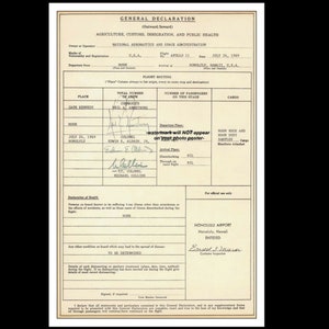 8x12 Apollo 11 Crew PHOTO POSTER Rare Customs Form, Shows Autographs ...