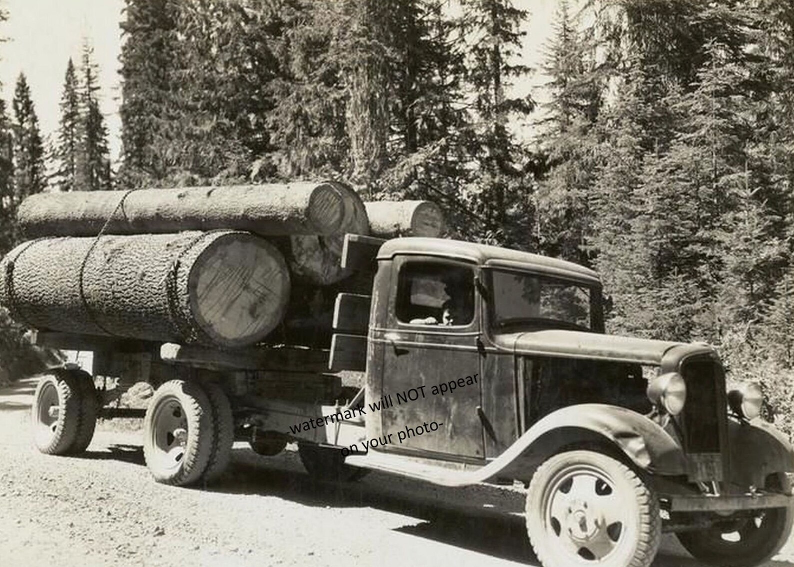 5x7 1935 Logging Truck Hauling Logs PHOTO Lumberjacks Logging | Etsy