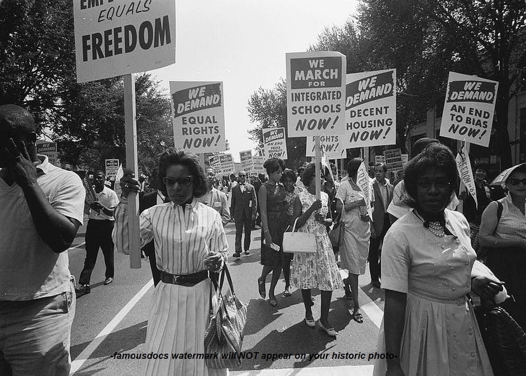 5x7 1963 Black Civil Rights Protest PHOTO March on Washington ...