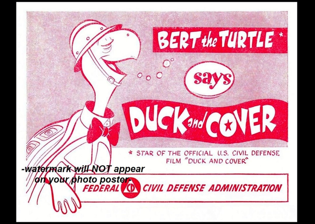 11x14 Vintage Nuclear Bomb Civil Defense PHOTO Poster DUCK and Cover ...