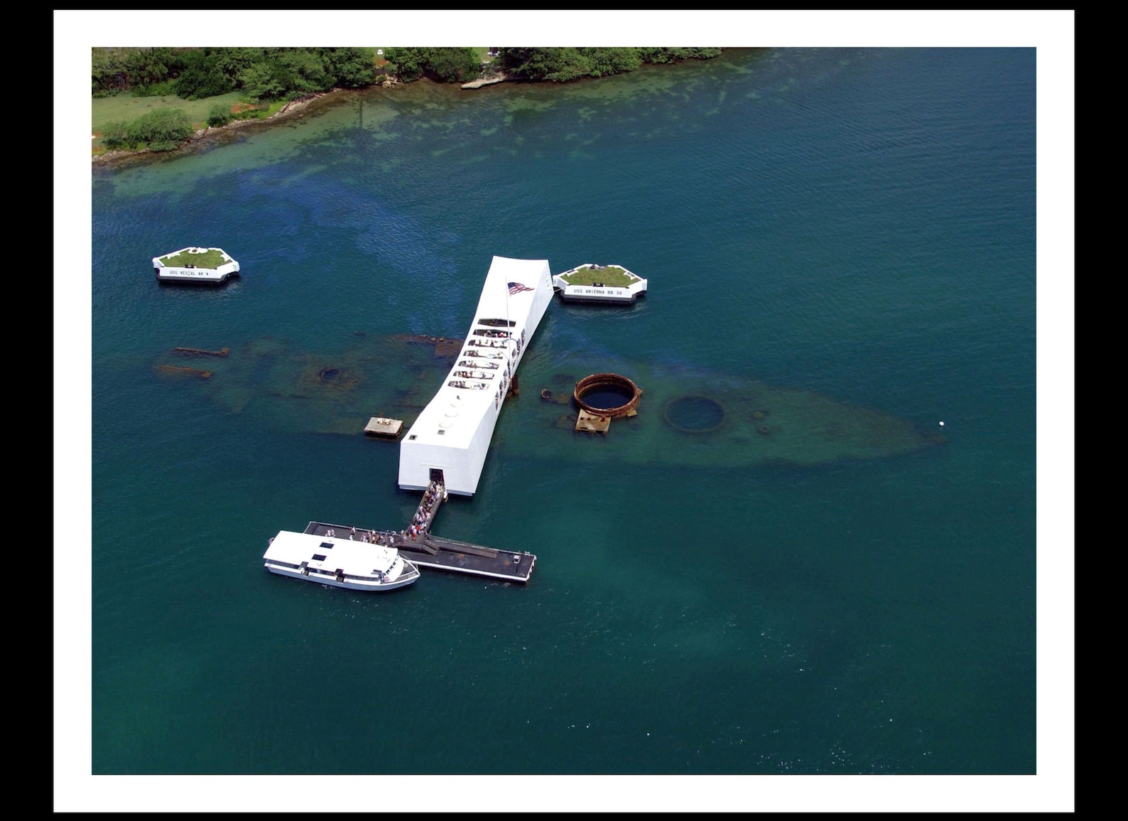 11x14 USS Arizona Aerial PHOTO Poster Pearl Harbor Memorial World War ...