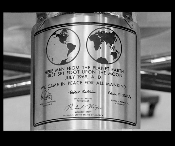 5x7 Apollo 11 Moon Plaque PHOTO Moon LANDING MISSION Lunar | Etsy