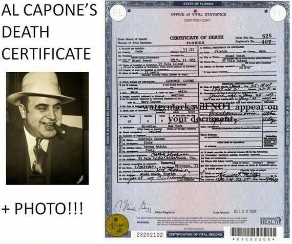 Al Capone Dead Body