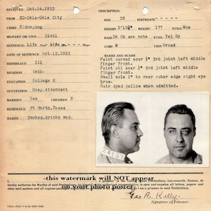 12x12 Gangster Machine Gun Kelly Prison Record Poster PHOTO Mug Shot ...