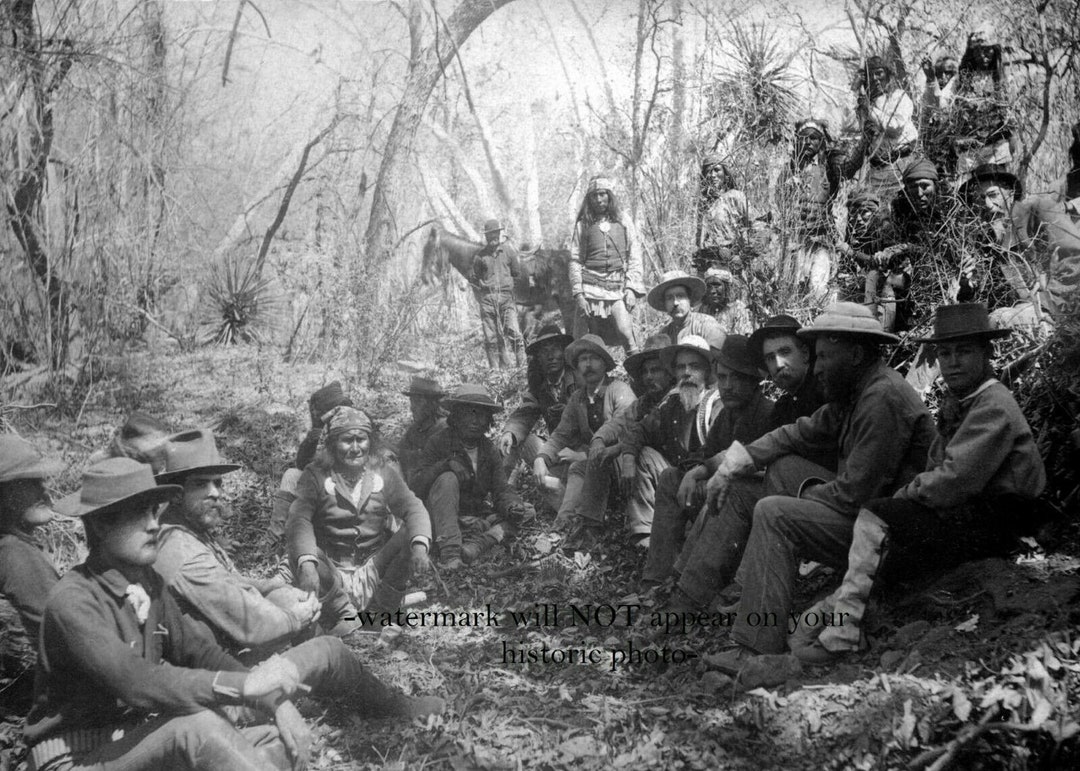5x7 1886 Geronimo Surrender General Crook PHOTO Apache Chief Indian ...