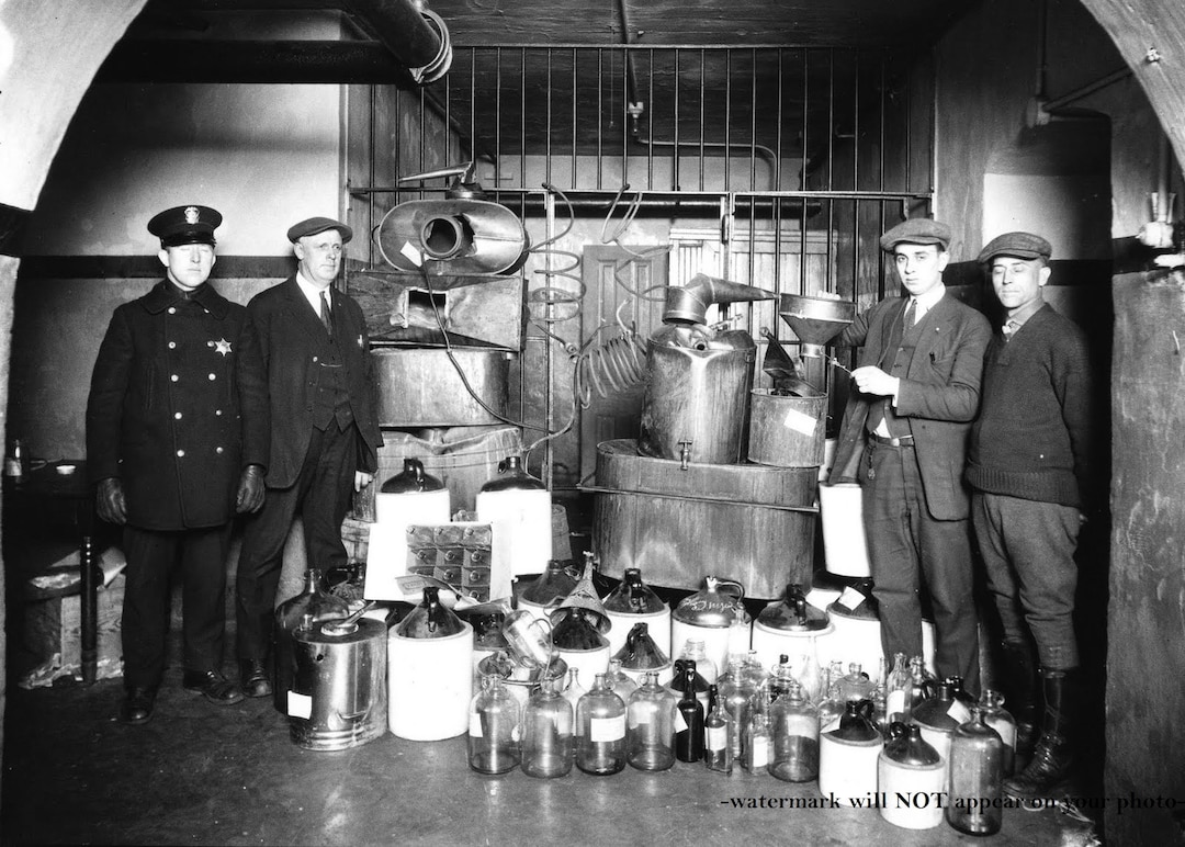 5x7 1930s Prohibition Liquor Still Stash PHOTO Bootleggers Bottles,jars ...