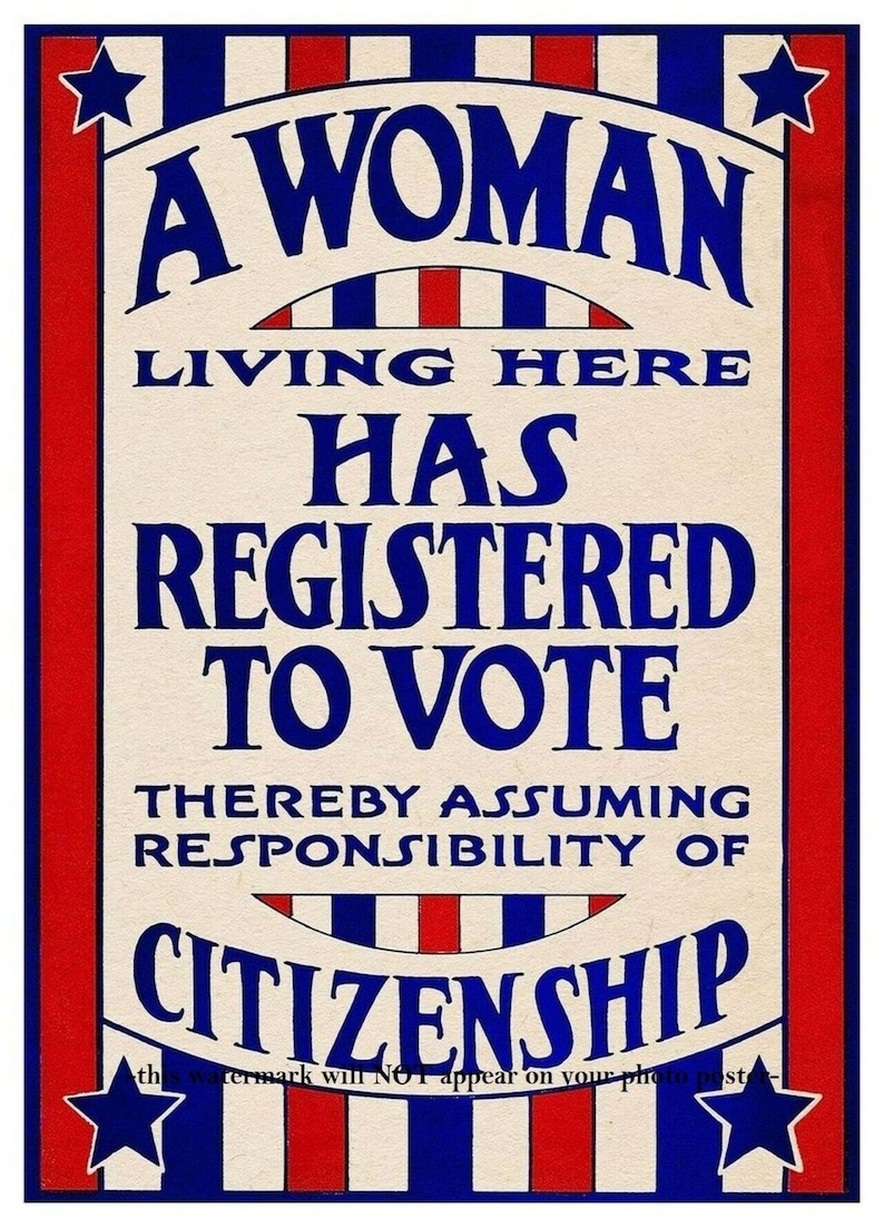 5x7 Womens Suffrage Vote Poster PHOTO Retro 1920 Woman Right to Vote ...