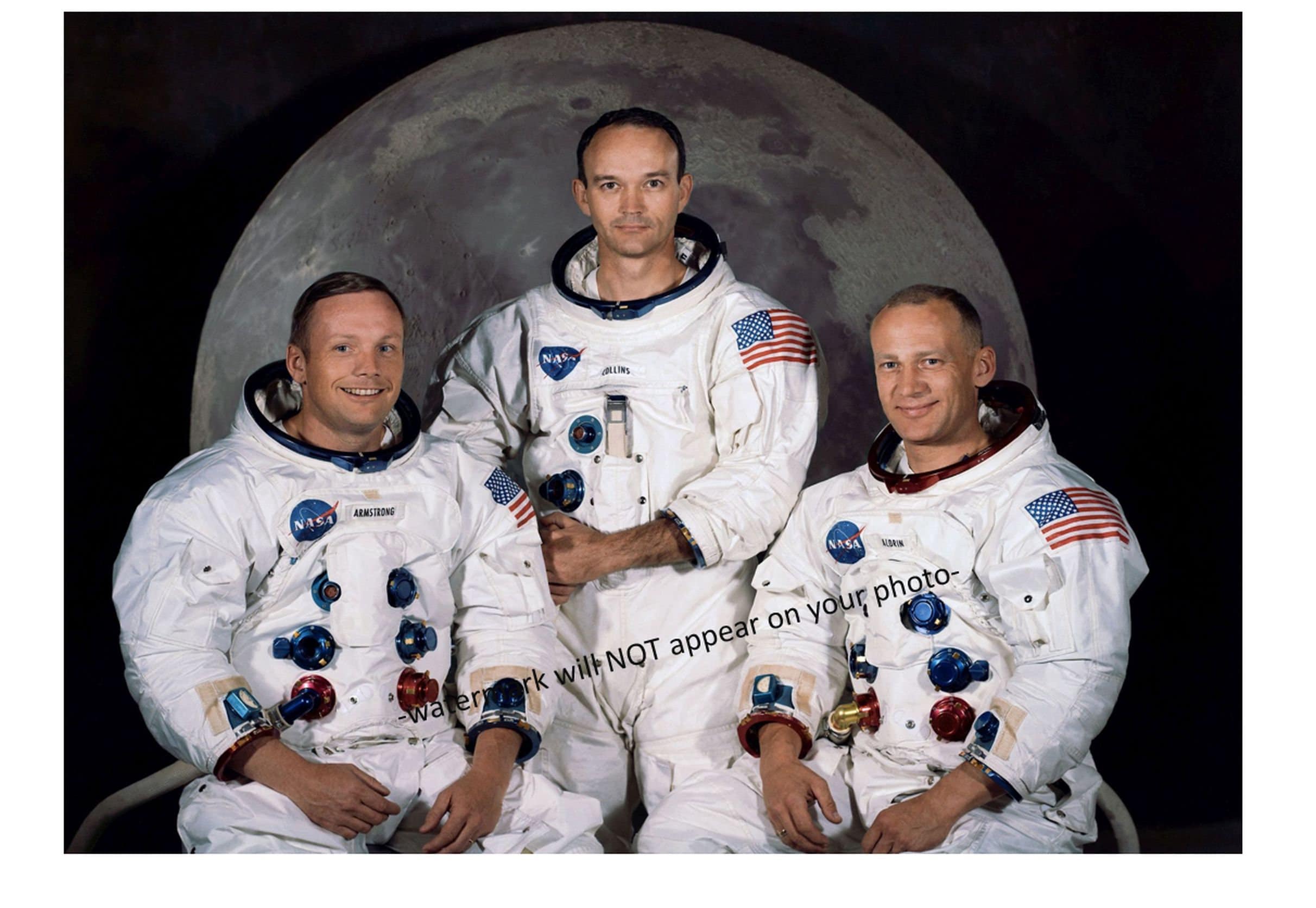 5x7 Apollo 11 Crew PHOTO First Moon Mission Landing Neil Armstrong Buzz ...