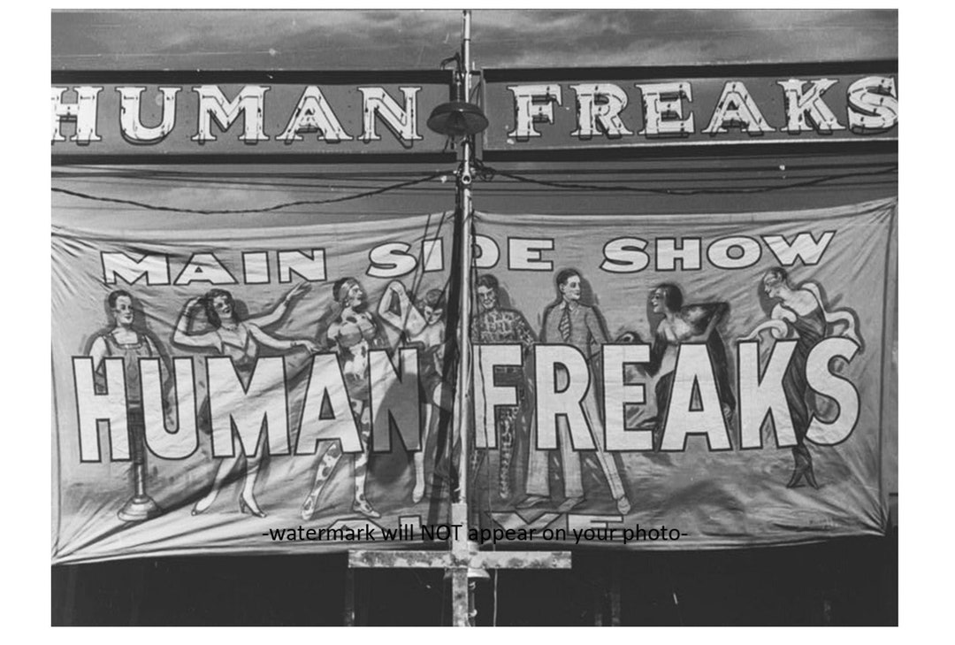5x7 Circus Freak PHOTO Scary Creepy Weird Odd Carnival Tent Sign ...