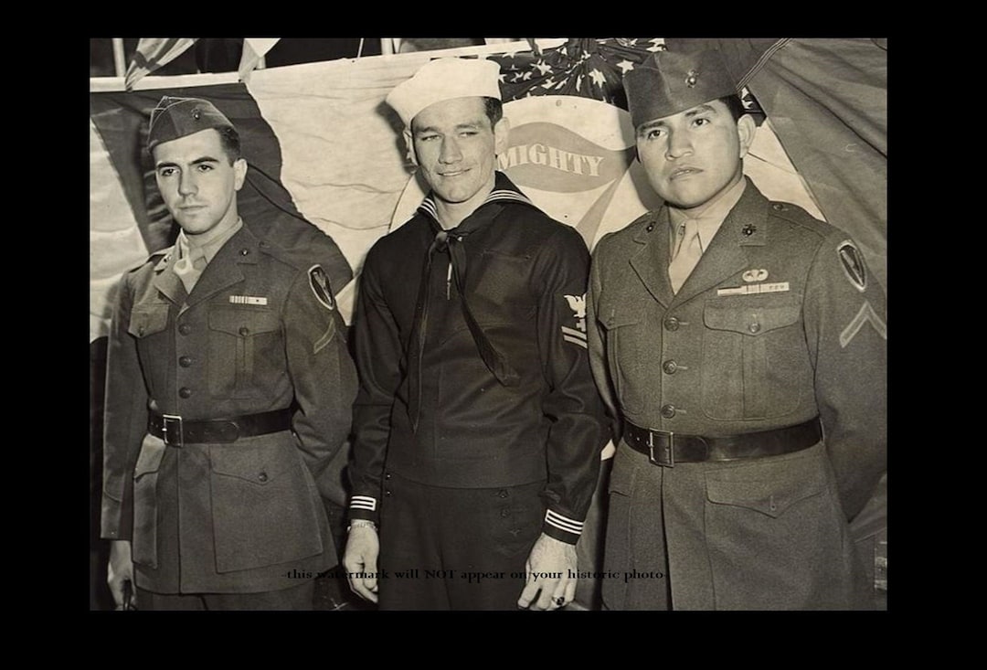 5x7 1945 Iwo Jima Flag Raising PHOTO Group Ira Hayes,gagnon, Bradley US ...