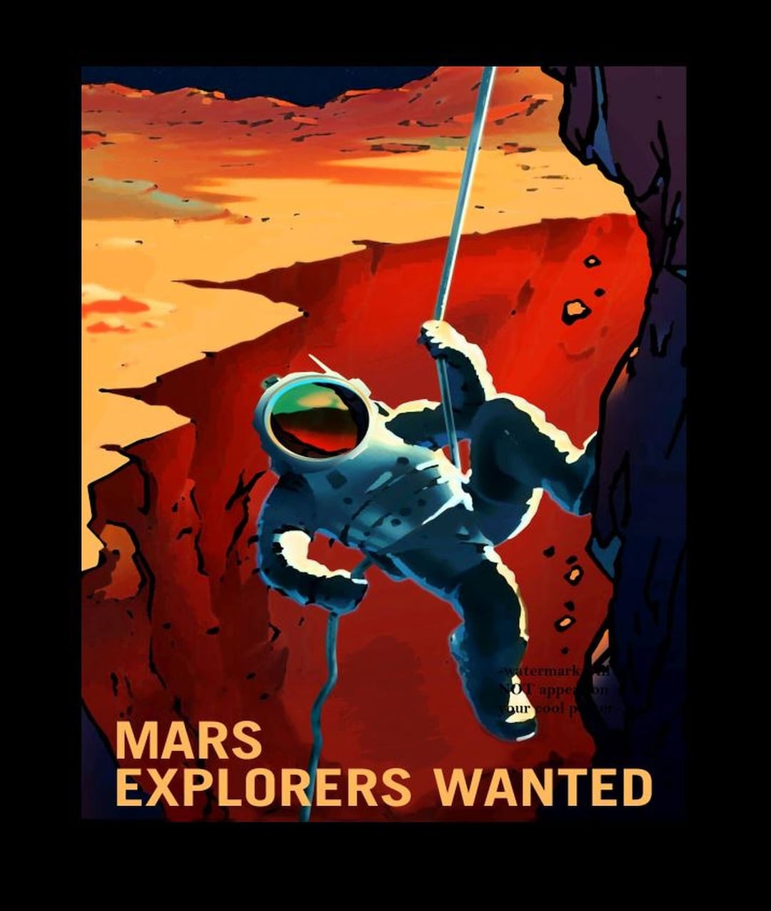 8x10 Mars Mission Poster PHOTO Explorers Wanted Mars Exploration NASA ...