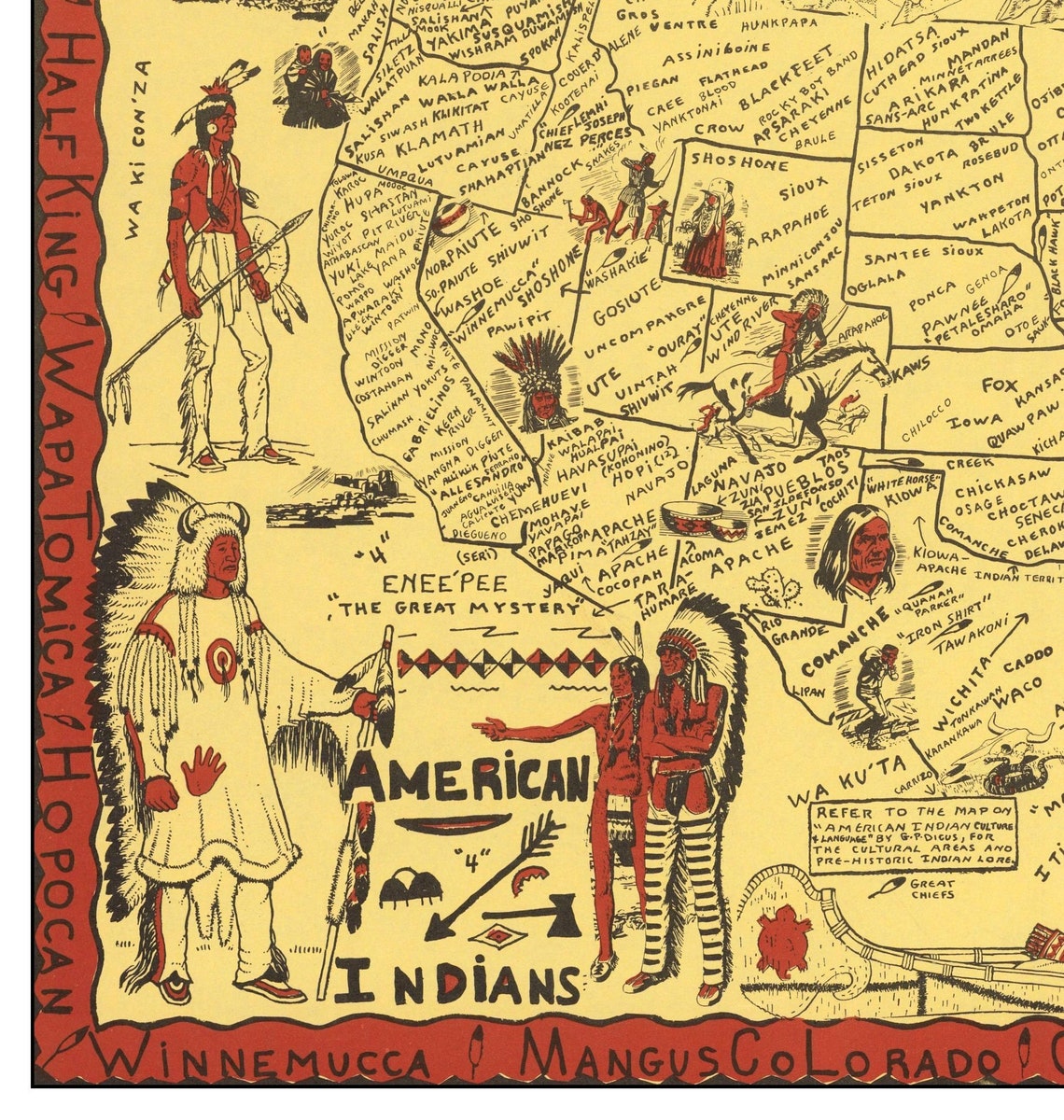 16x20 Indian Tribe Map Poster PHOTO Native Americans United - Etsy