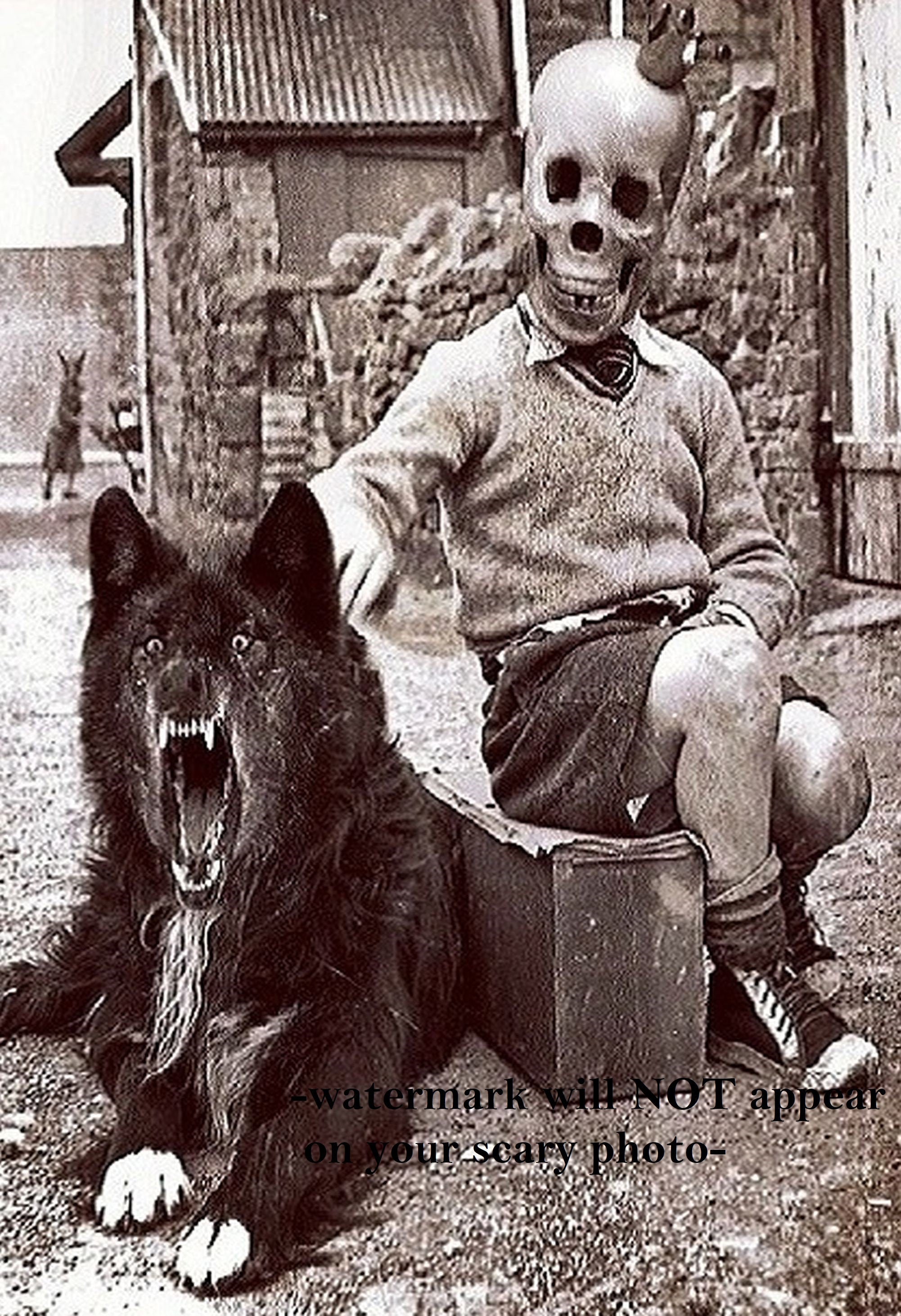 4x6 Vintage Freak Child Midget Wolf PHOTO Creepy Dog, Scary Man, Weird ...