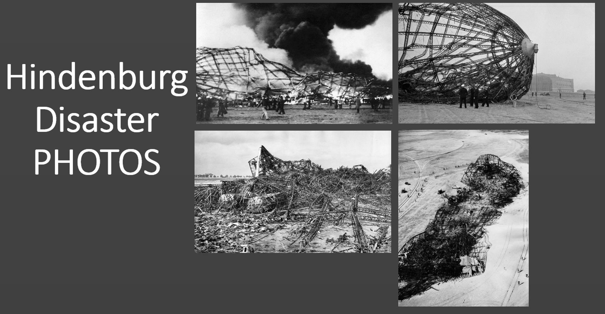 1937 Hindenburg Blimp Disaster 4 PHOTOS Lot, Lakehurst New Jersey ...