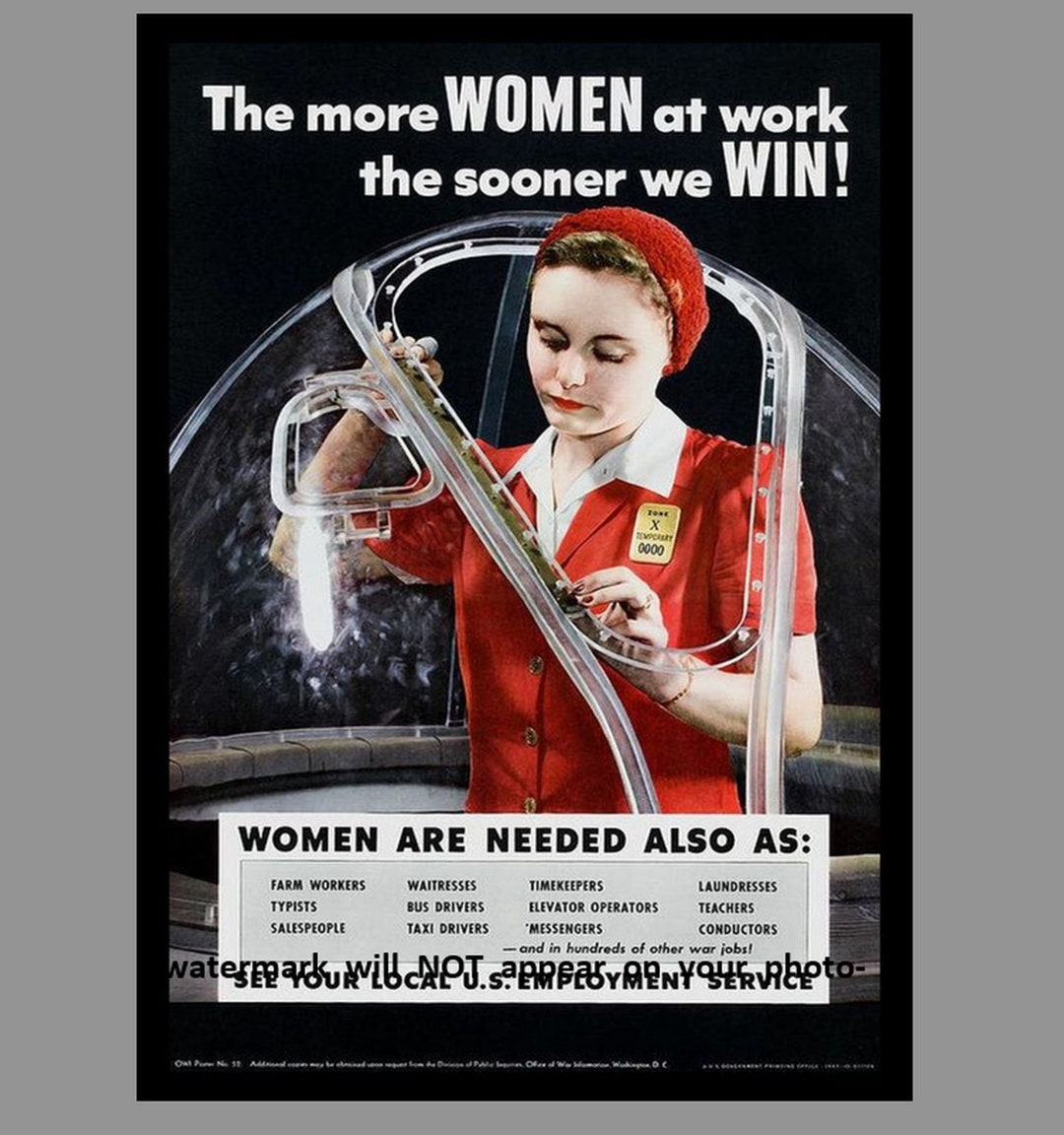5x7 Rosie the Riveter PHOTO World War 2 Need Women to Work War Effort ...
