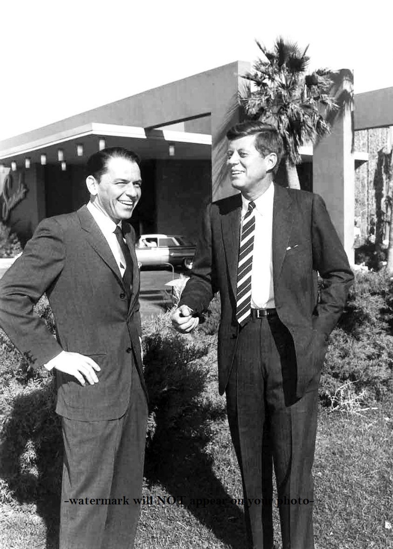 5x7 Frank Sinatra PHOTO President John F Kennedy JFK Pose Laughing, Rat ...