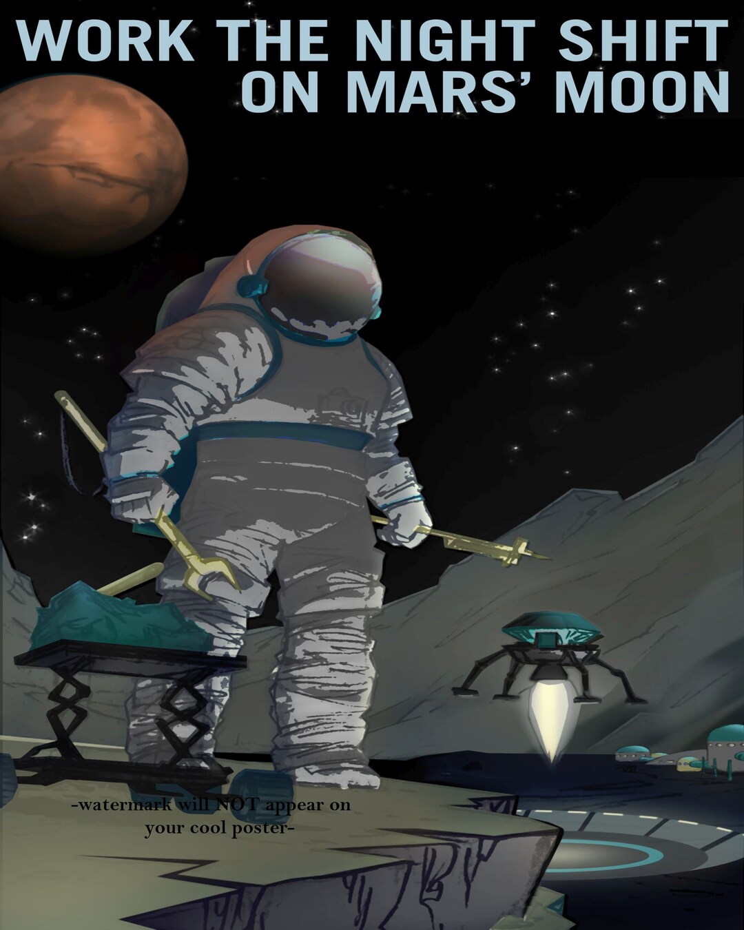 8x10 Mars Mission Poster PHOTO Work on Mars Exploration NASA Space ...